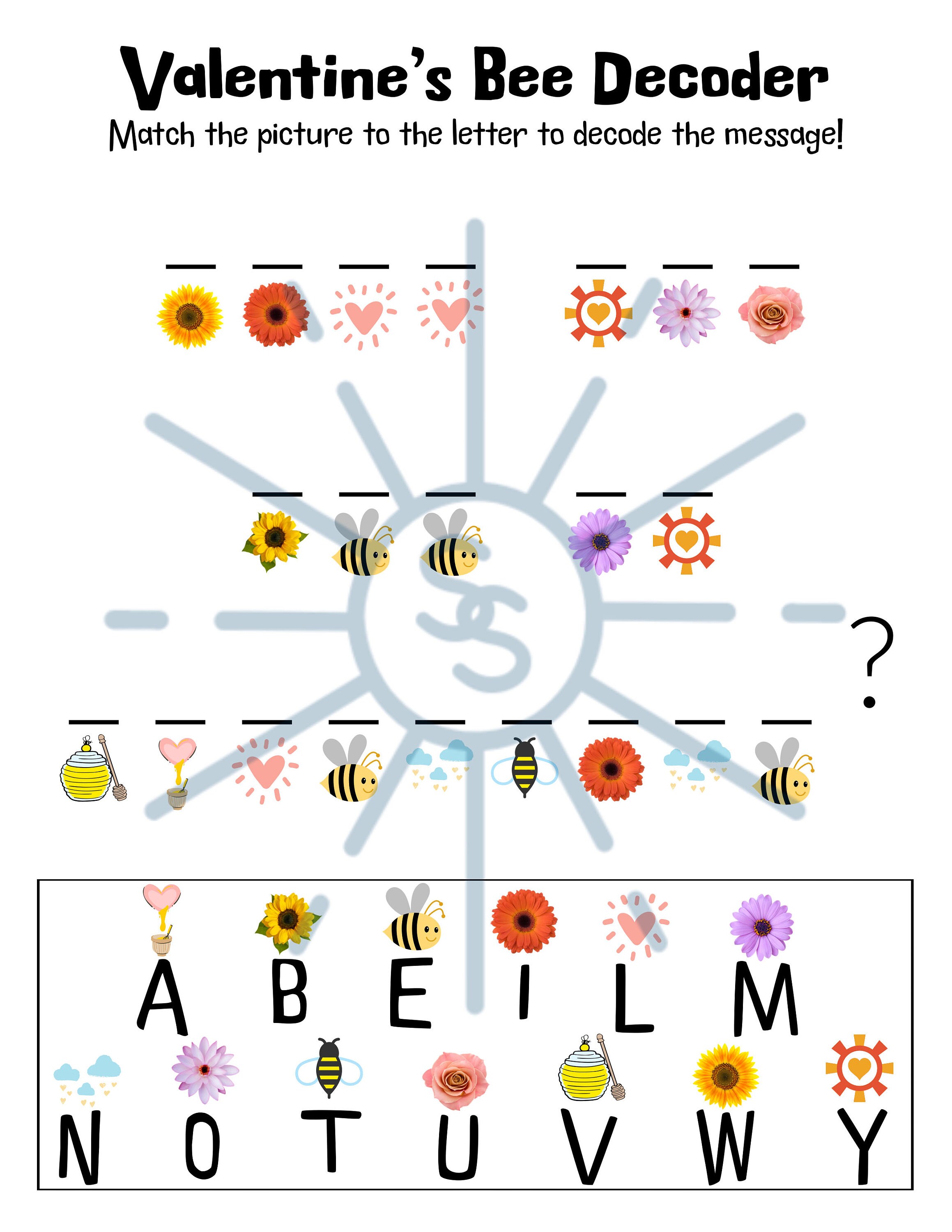 Valentine's Decoder Activity Sheet Bundle - Etsy