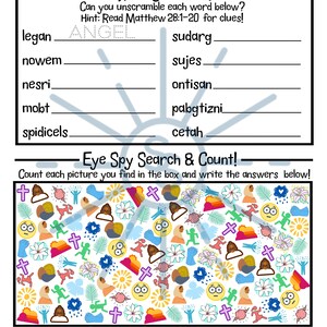 The Resurrection Word Scramble and Eye Spy - Etsy