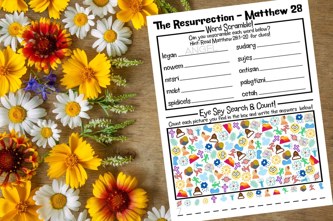 The Resurrection Word Scramble and Eye Spy - Etsy