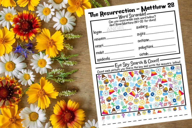 The Resurrection Word Scramble and Eye Spy - Etsy