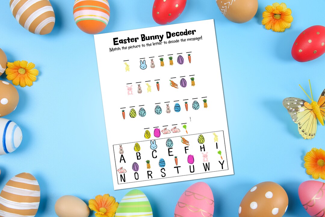 Easter Bunny Decoder Activity Sheet - Etsy