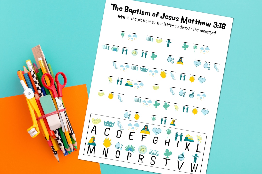 The Baptism of Jesus Decoder Sheet - Etsy Australia
