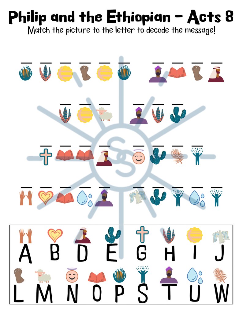 Philip and the Ethiopian Decoder Activity Sheet - Etsy