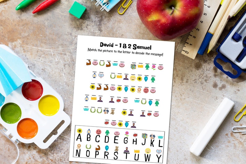 David - 1 & 2 Samuel Decoder Activity Sheet - Etsy