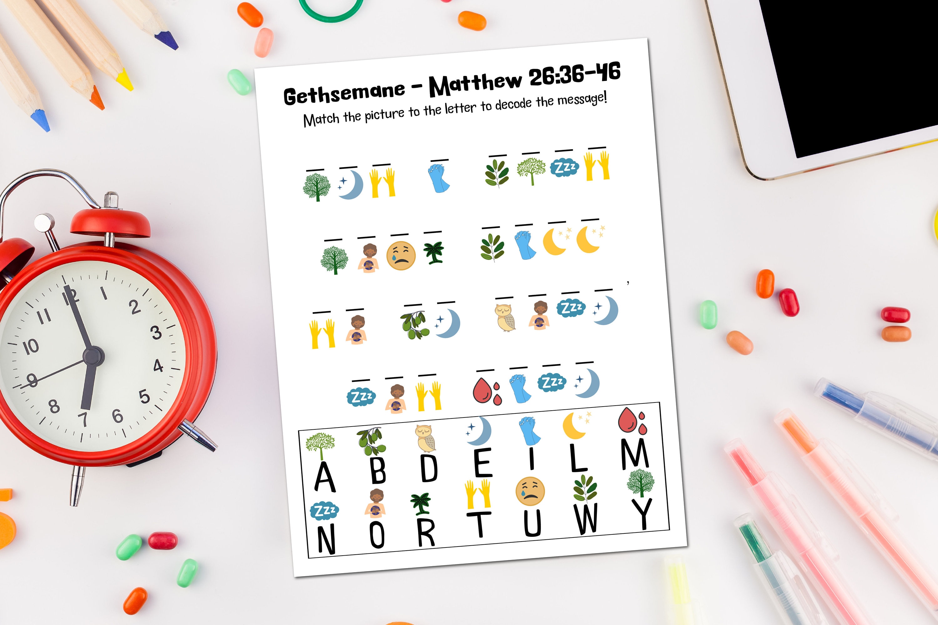 Gethsemane Decoder Activity Sheet - Etsy