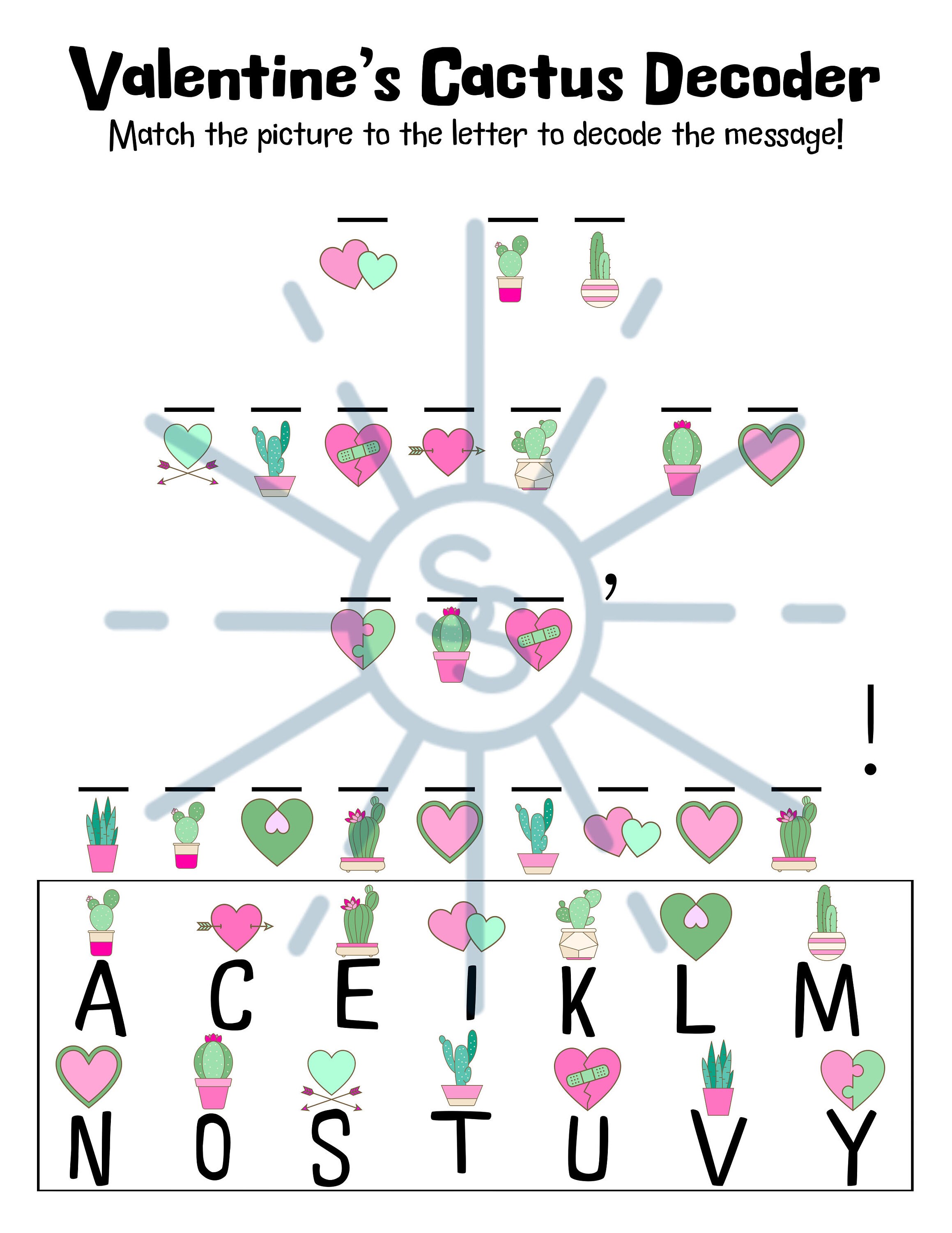 Valentine's Decoder Activity Sheet Bundle - Etsy
