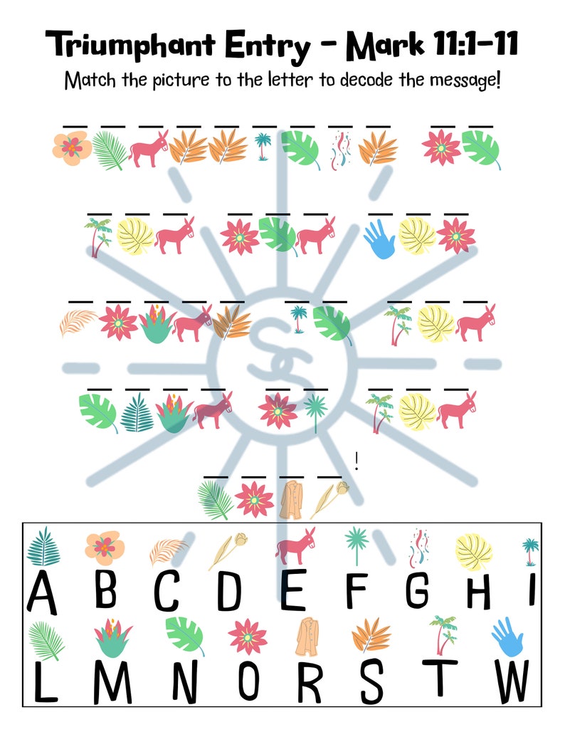 Triumphant Entry Decoder Activity Sheet - Etsy