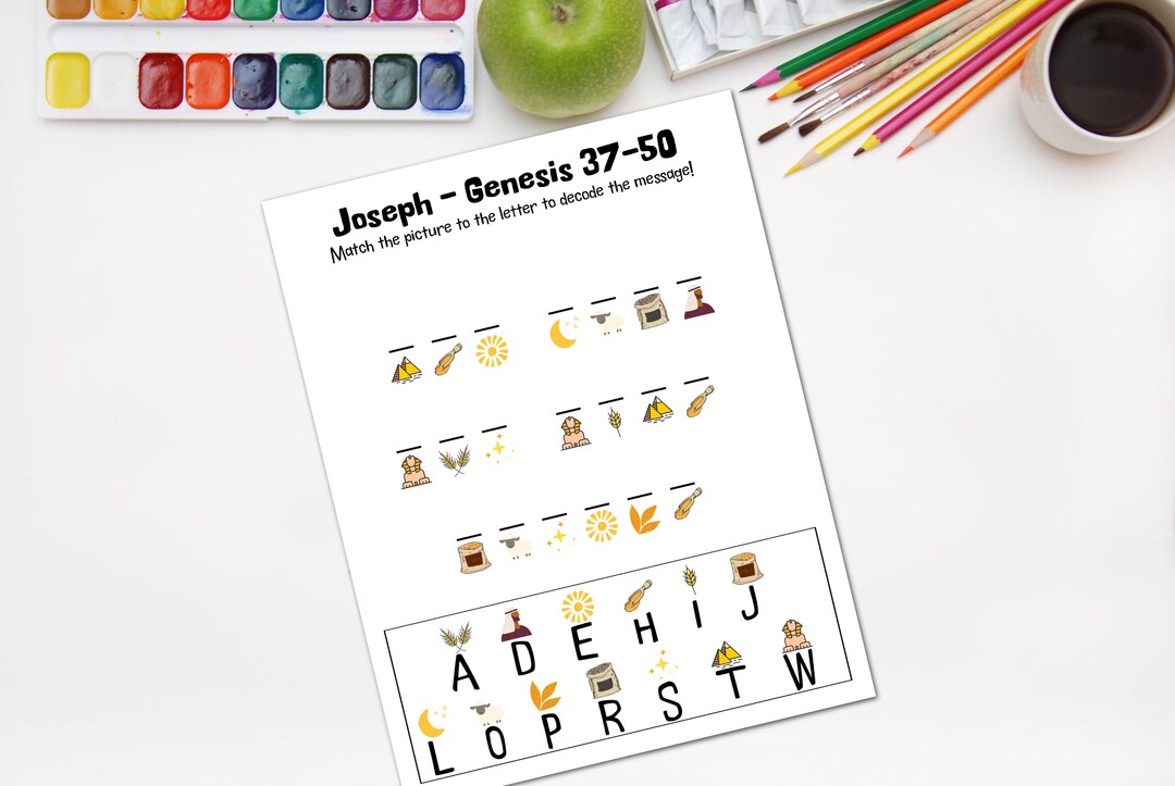 Joseph Genesis 37-50 Decoder Activity Sheet - Etsy