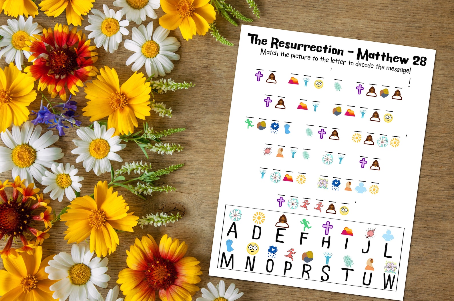 The Resurrection Decoder Activity Sheet - Etsy