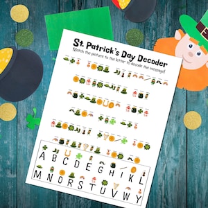 St. Patrick's Day Decoder Activity Sheet - Etsy