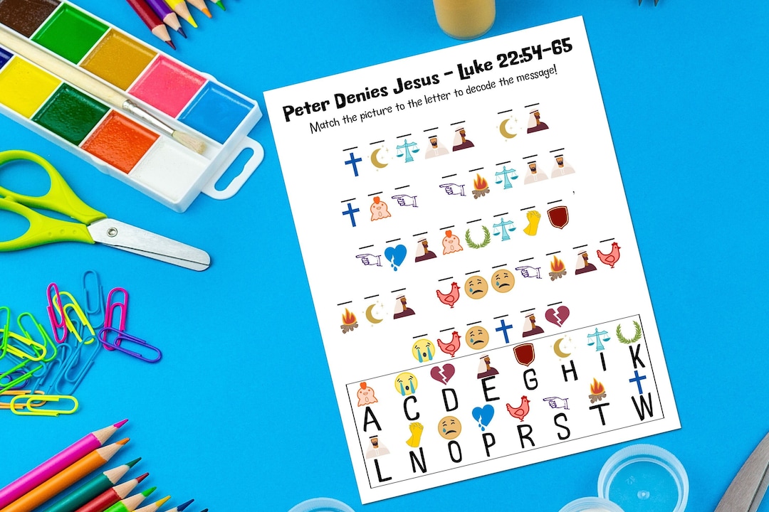 Peter Denies Jesus Decoder Activity Sheet - Etsy