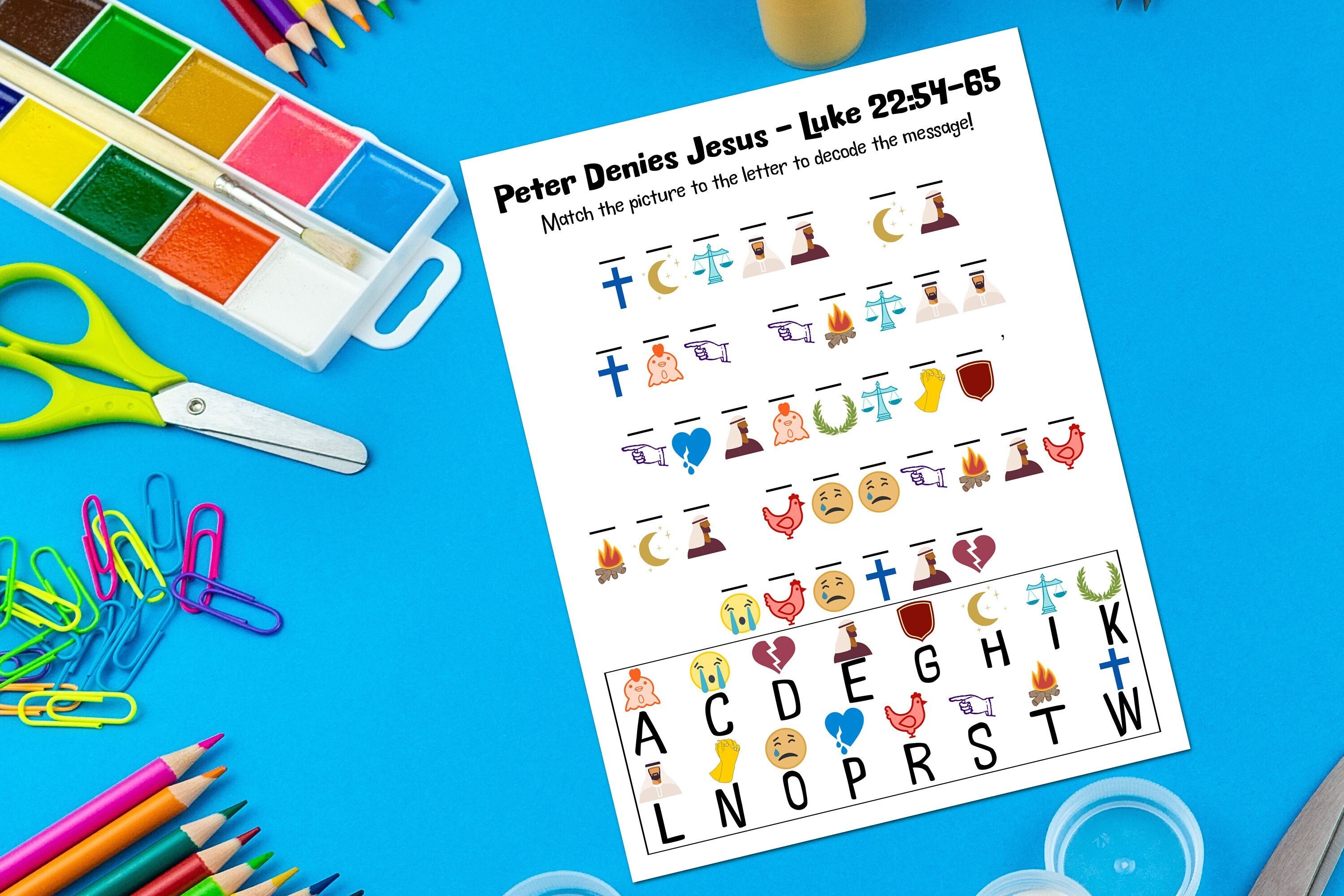 Peter Denies Jesus Decoder Activity Sheet - Etsy