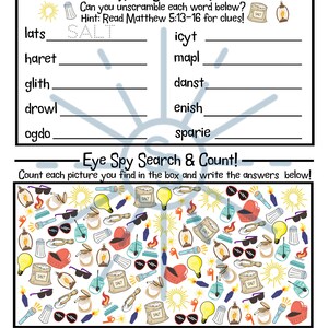 Sermon on the Mount Word Scramble and Eye Spy - Etsy