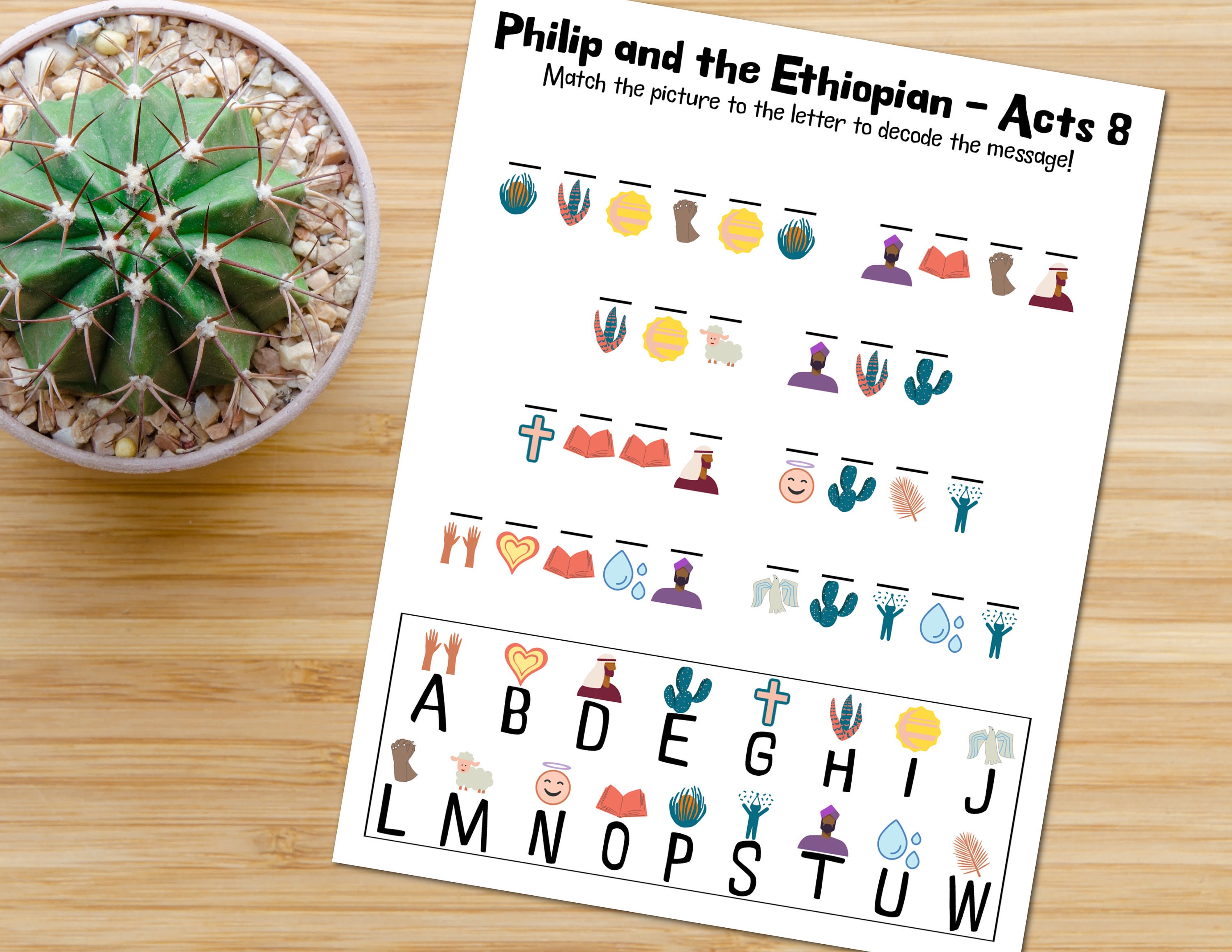 Philip and the Ethiopian Decoder Activity Sheet - Etsy