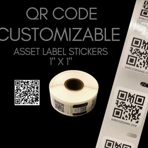 QR Code Customizable 1"x1" Sticker| Labels | Asset | Lowest Pricing and ...