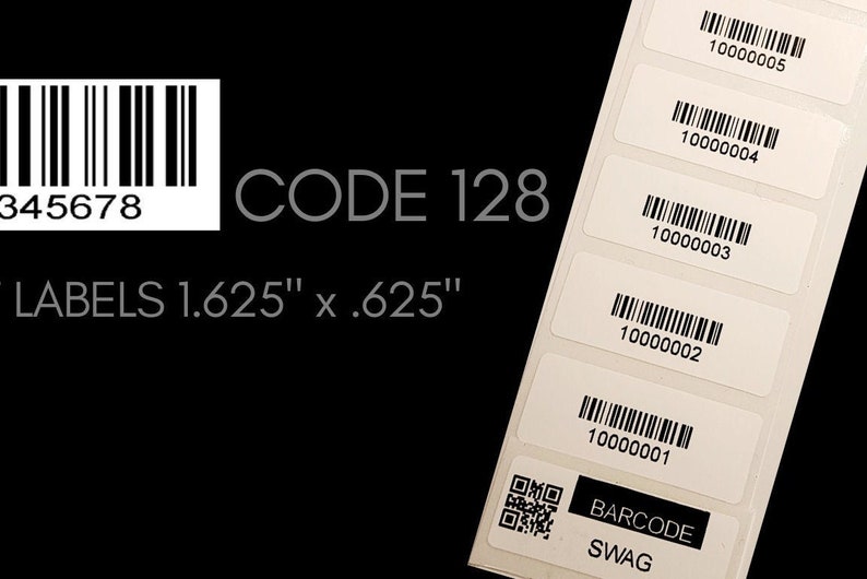 Code 128 Asset Tag Labels - Etsy