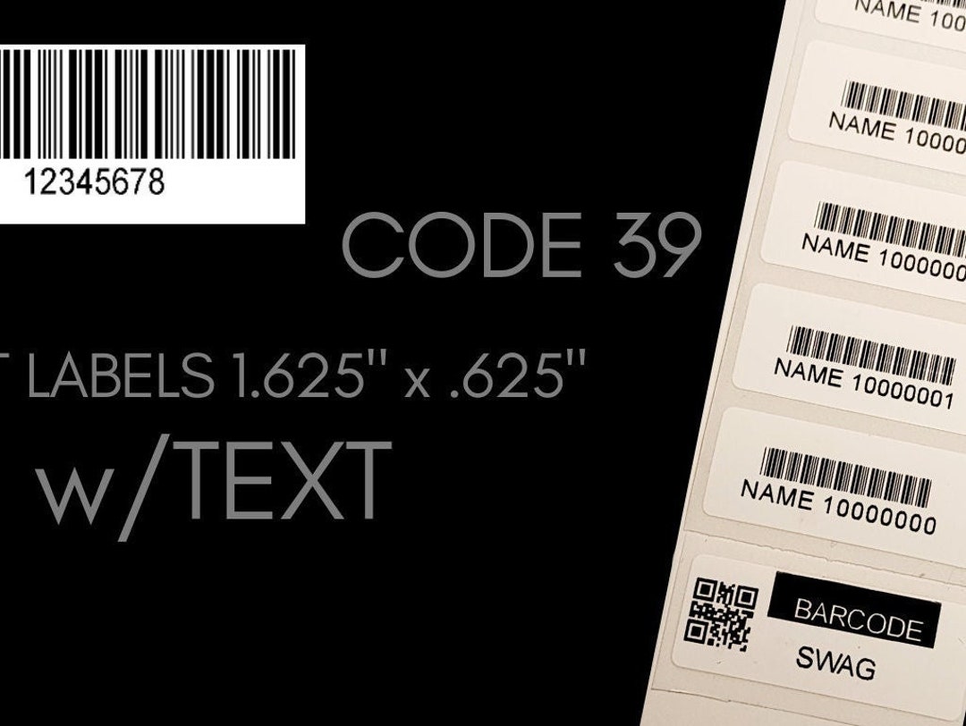 Code 39 Asset Tag Labels - Etsy