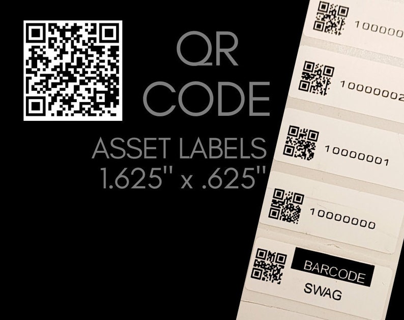 QR Code Asset Tag Labels - Etsy
