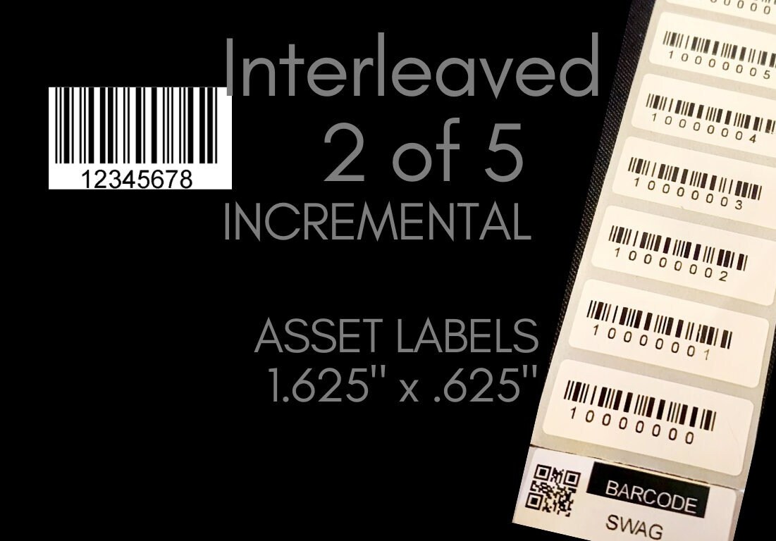 Interleaved 2 of 5 Asset Tag Labels - Etsy