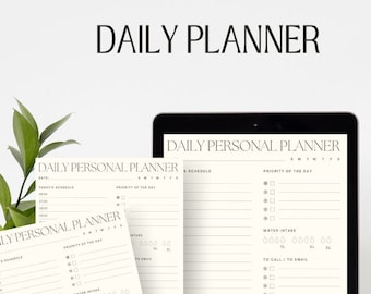 Digital Daily Planner Printable, Portrait Digital Planner, iPad 365 Day ...