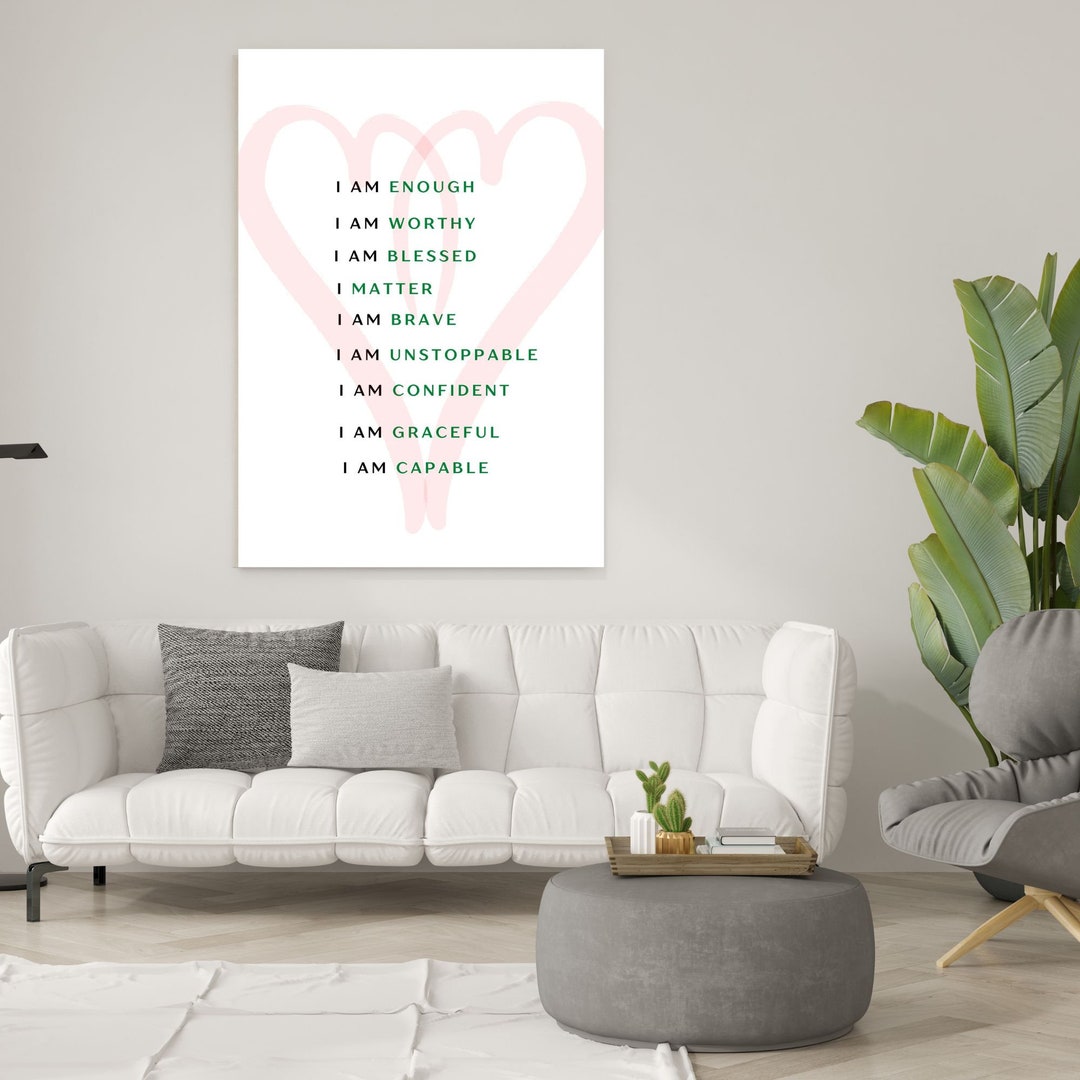 Positive Affirmations Printable Wall Arts, Self-love, Motivational Wall ...