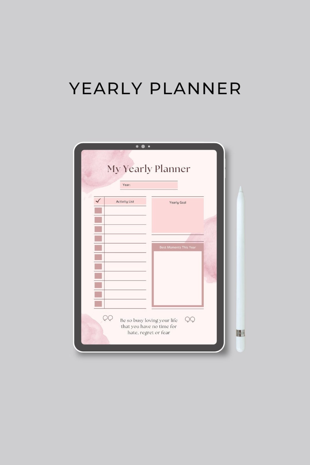 Printable Yearly Digital Planner | Digital Download | To-do-list ...