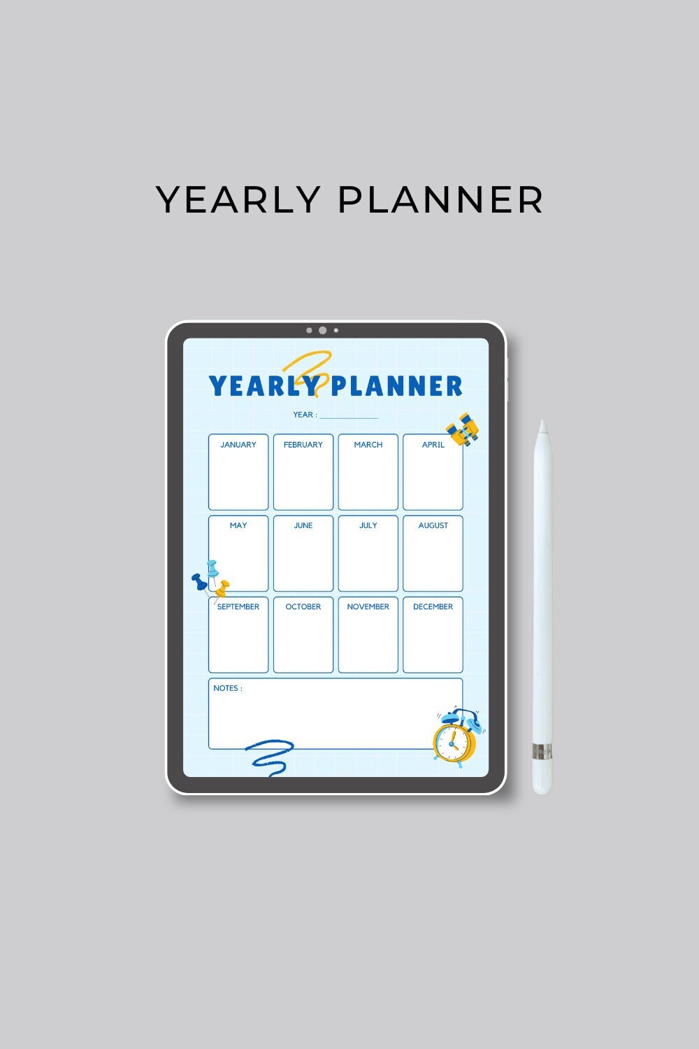 Downloadable Yearly Digital Planner | Printable Yearly Planner Tracker ...