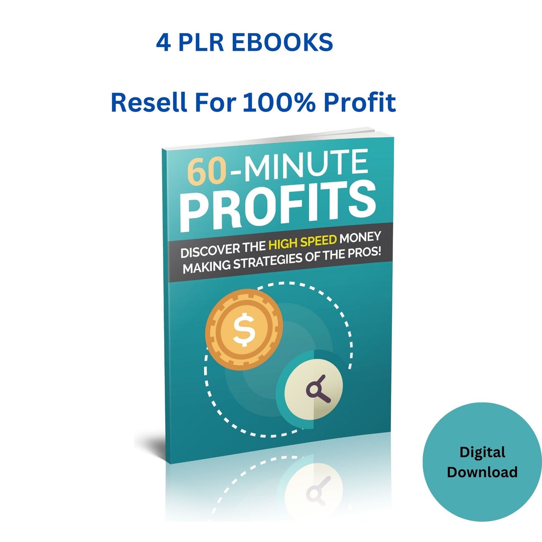 4 PLR Ebooks | Resell for 100% Profit | Digital Download | Money Ebook ...