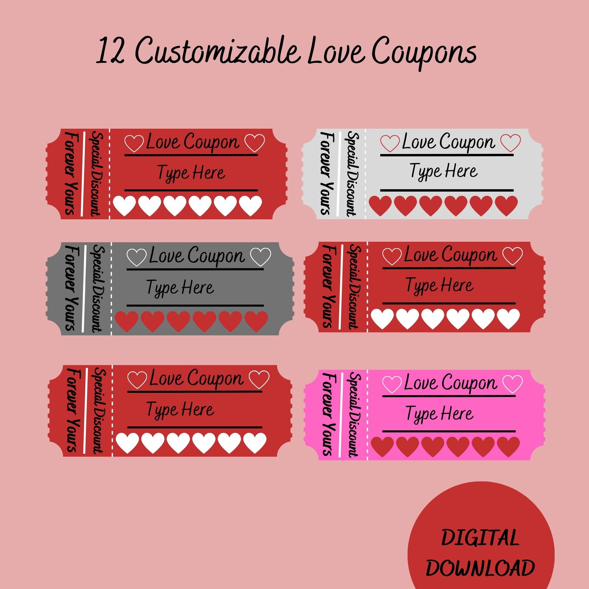 12 Customizable Love Coupon Templates, Editable Love Coupon Templates ...
