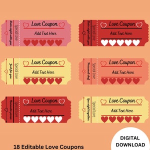 18 Customizable Love Coupon, Printable Love Coupon, Editable Canva ...