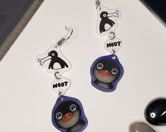 Terrified Noot Noot: Pingu Meme Shrinky Dink Earrings - Etsy Terrified Noot Noot: Pingu Meme Shrinky Dink Earrings - Etsy