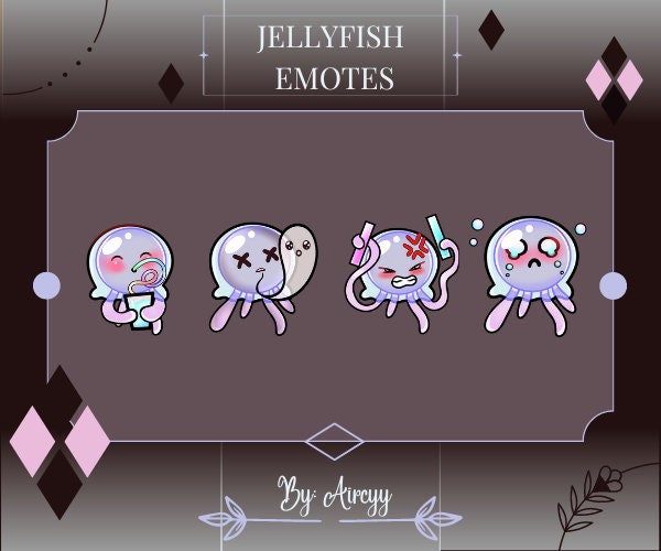 JELLYFISH EMOTES 2 (4) / Twitch / Discord / Youtube / Streaming / Cute ...