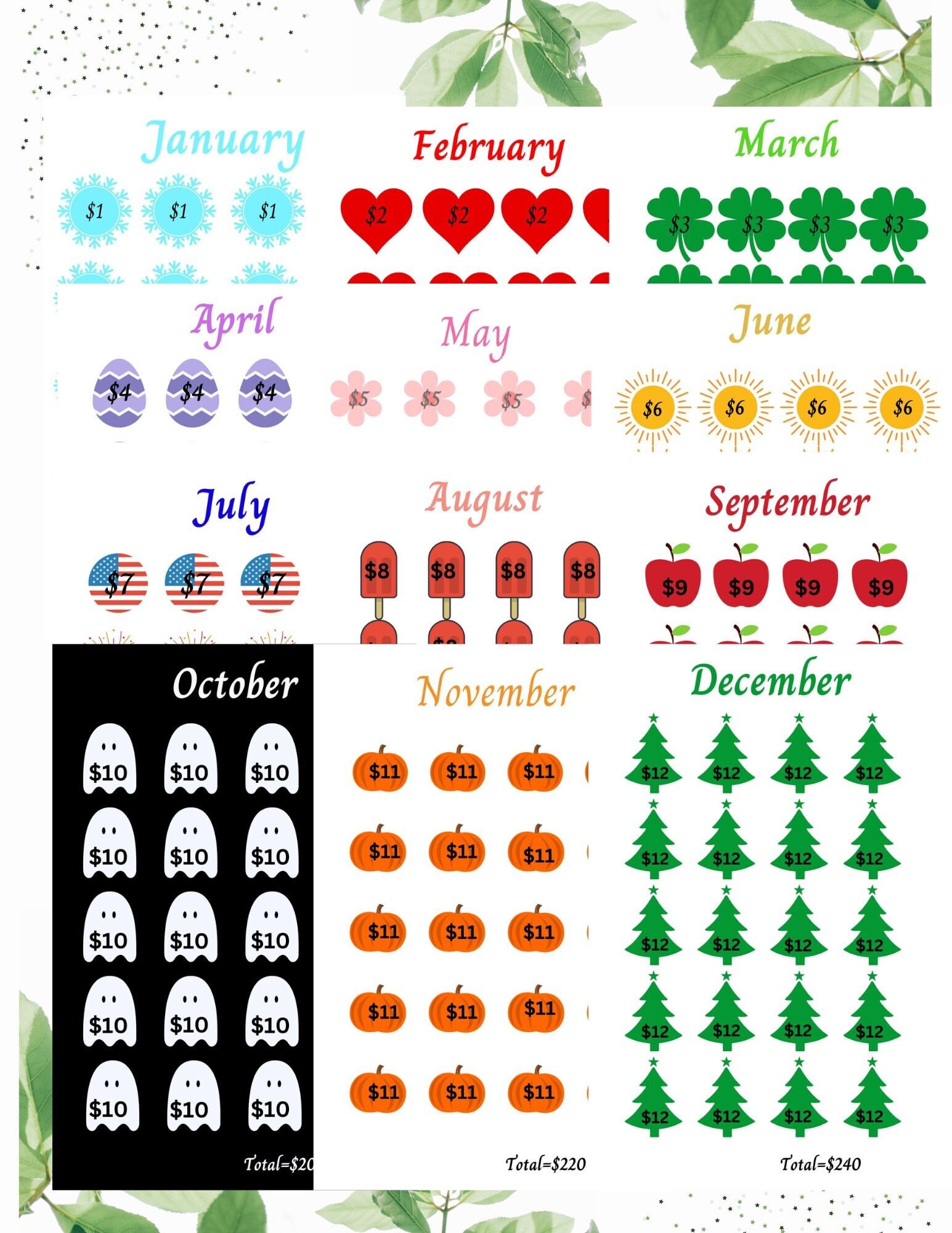 Printable Monthly Cash Stuffing Savings Challenges A6 Budget Binder ...
