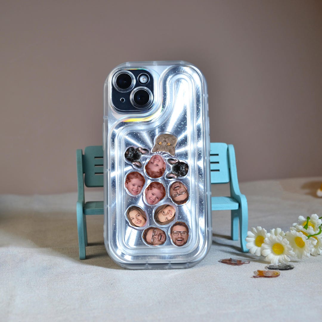 Custom Family Photo Phone Case• Shaker Phone Case With Charms• Custom ...