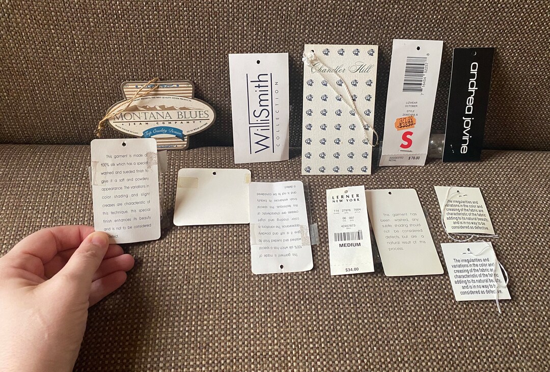 Vintage Paper Clothes Tags With Extra Buttons Attached - Etsy