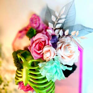 Pastel Goth Floral Skeleton Torso With Amethyst Clusters - Etsy