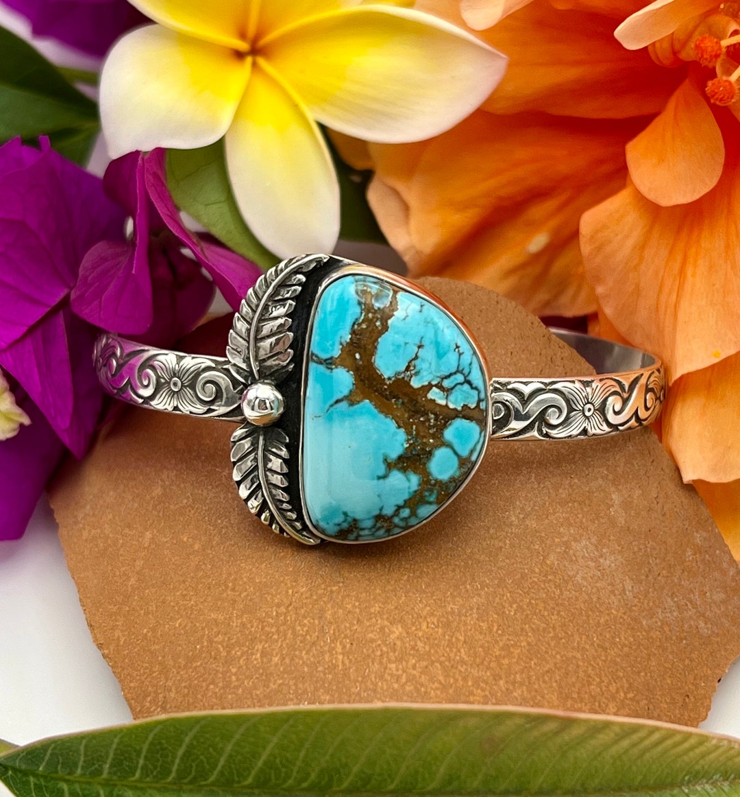 Thunderbird Turquoise Sterling Silver Cuff Bracelet Size 6 1/2 ...