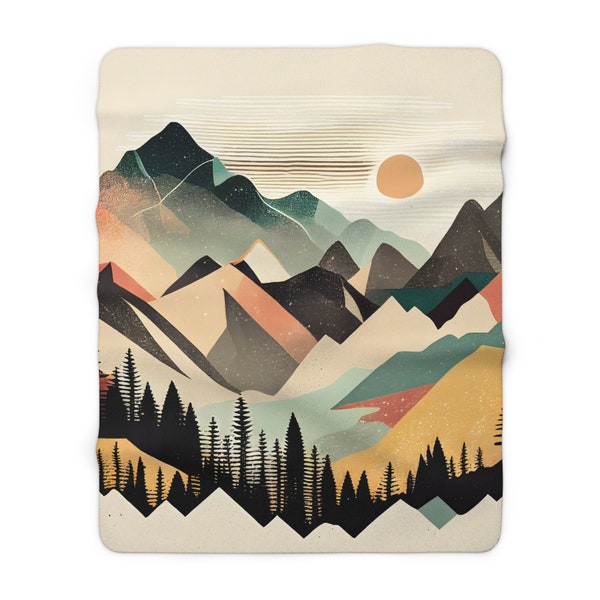 Mountain Shower Curtain Abstract Art Sunset Outdoor Shower Curtain ...