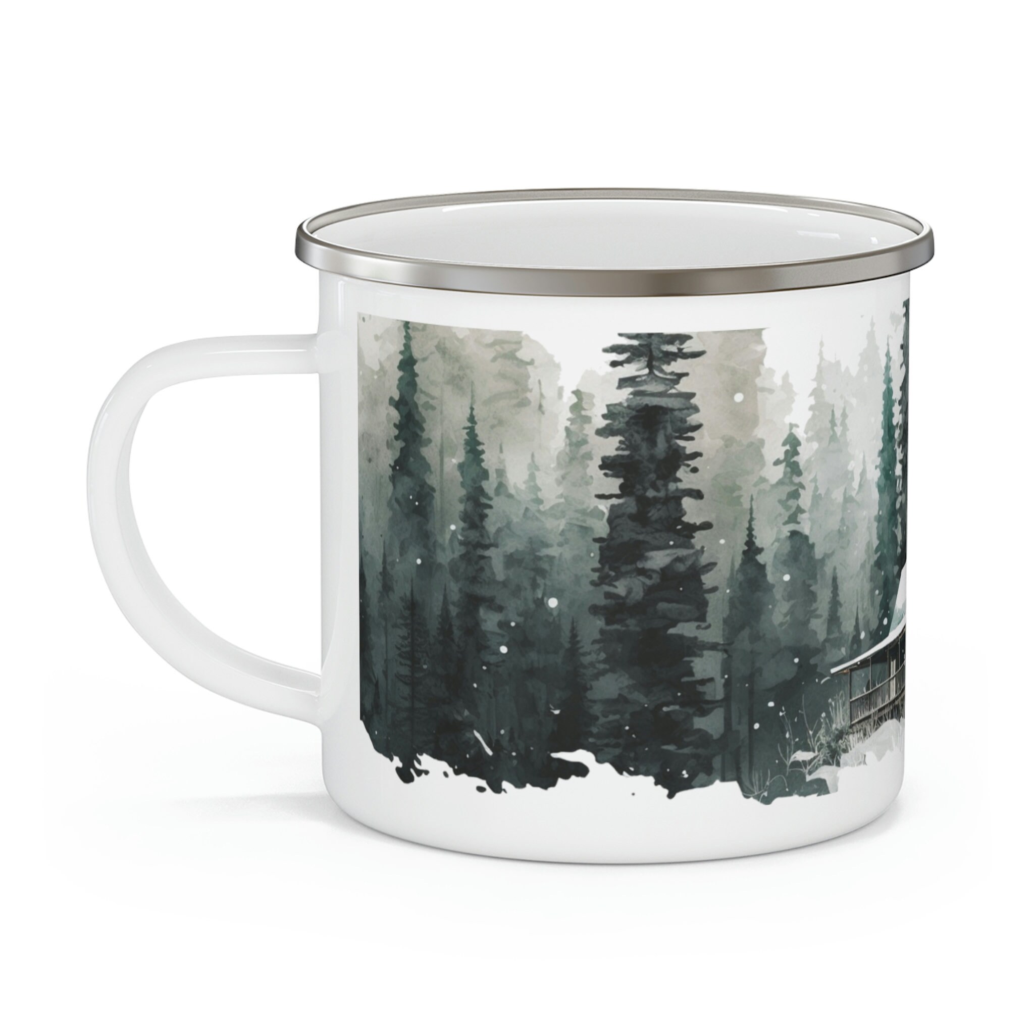 Snowy Cabin Mug Mountain Mug Outdoor Camping Backpacking 12 Oz - Etsy