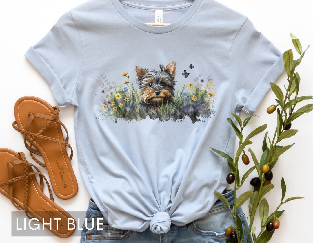 Yorkie Shirt Puppy Wildflower Tshirt Gift for Her Yorkie Dog Mom Poodle ...