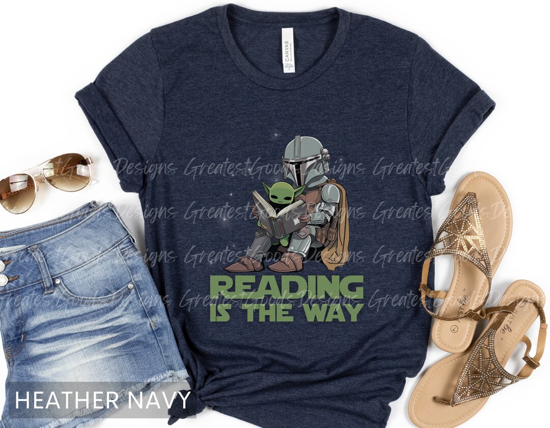 Reading Shirt Mandalorian Baby Yoda Teacher Reading Shirt Funny Star ...