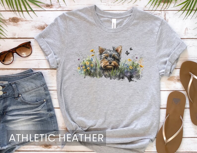 Yorkie Shirt Puppy Wildflower Tshirt Gift for Her Yorkie Dog - Etsy