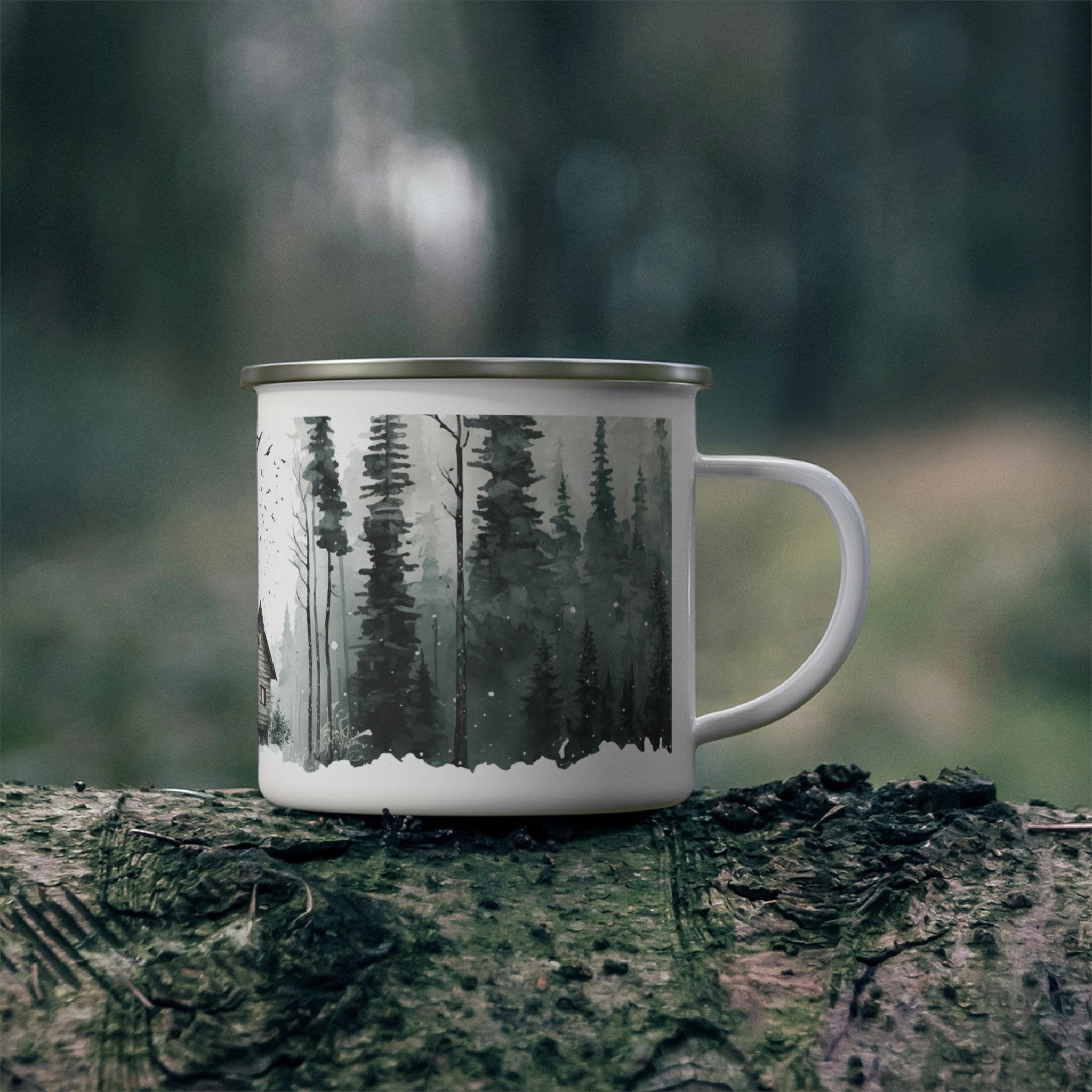 Snowy Cabin Mug Mountain Mug Outdoor Camping Backpacking 12 Oz - Etsy