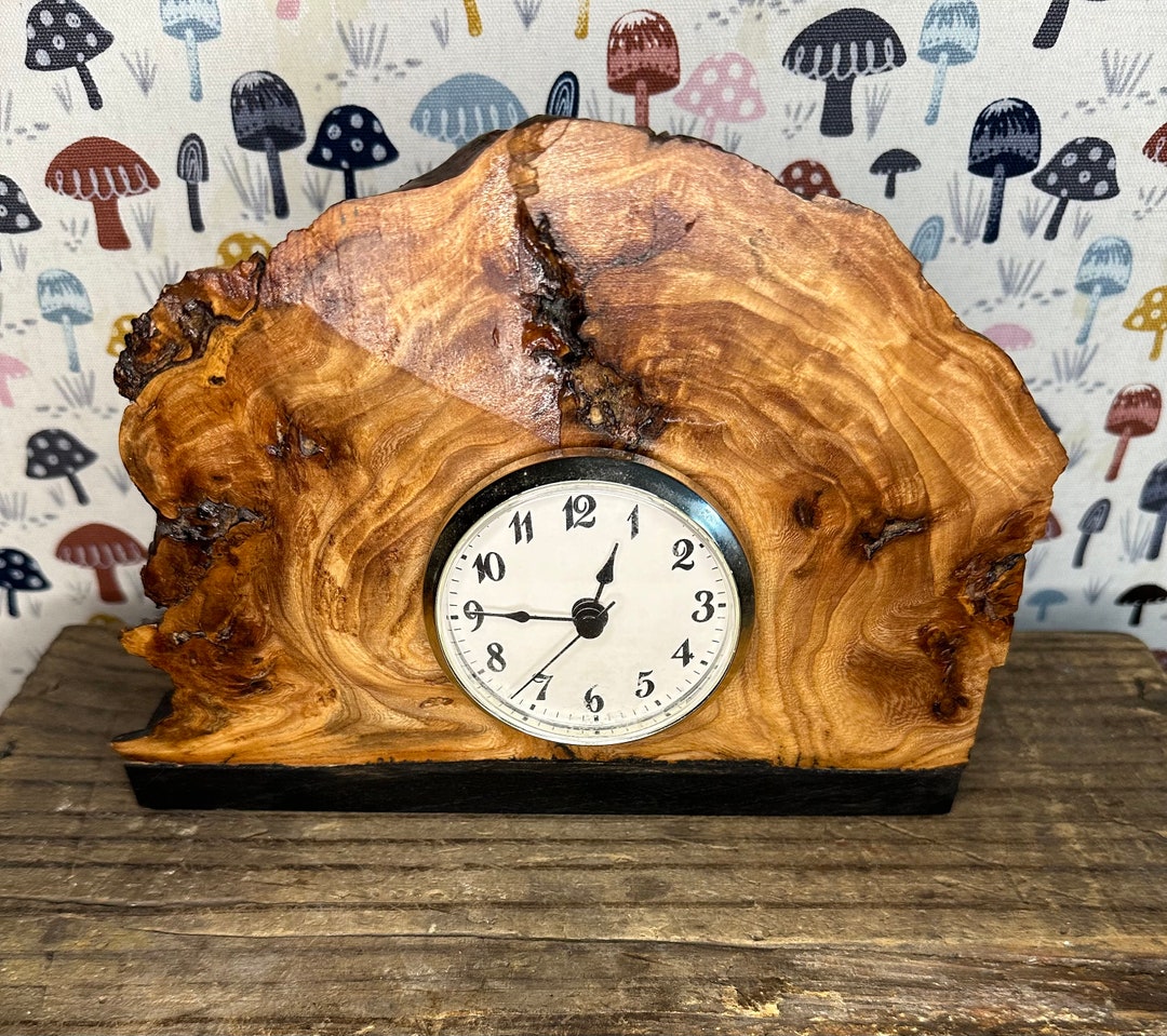 Handmade Wooden Mantle Clock With Fine Lacquered Finish Battery Powered ...