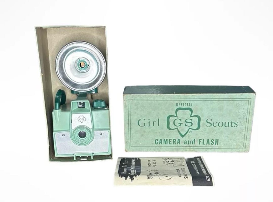 Vintage Girl Scout Camera With Original Box, Flash and Paperwork Sea ...