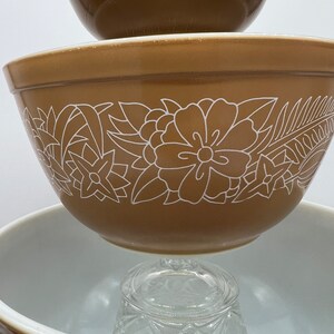 Vintage Set of 3 Pyrex Woodland Brown Nesting Bowls - Etsy