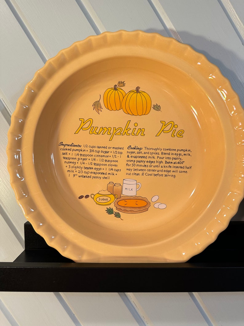 Vintage Pumpkin Pie Recipe Plate With Pumpkin Shaped Lid - Etsy