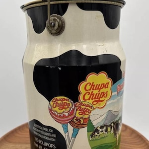 Vintage 1995 CHUPA CHUPS Milk Cow Tin Can 2nd Edition Ice Cream ...