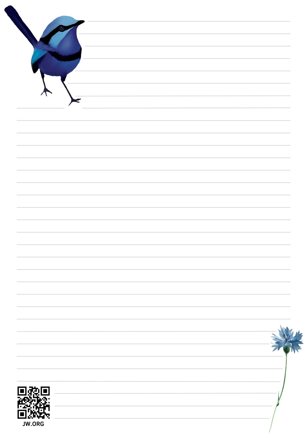 Printable Stationery With QR Code 2 Letter Writing Paper - Etsy