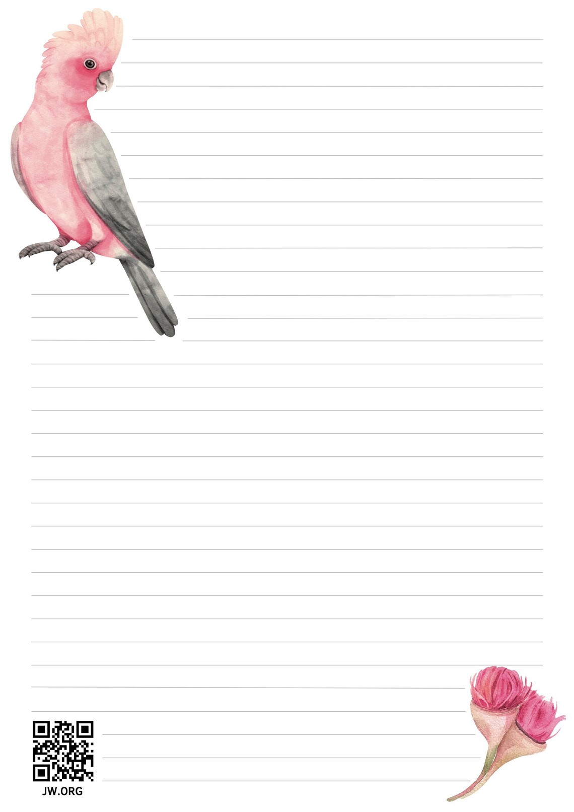 Printable Stationery With QR Code | 2 Letter Writing Paper Templates ...